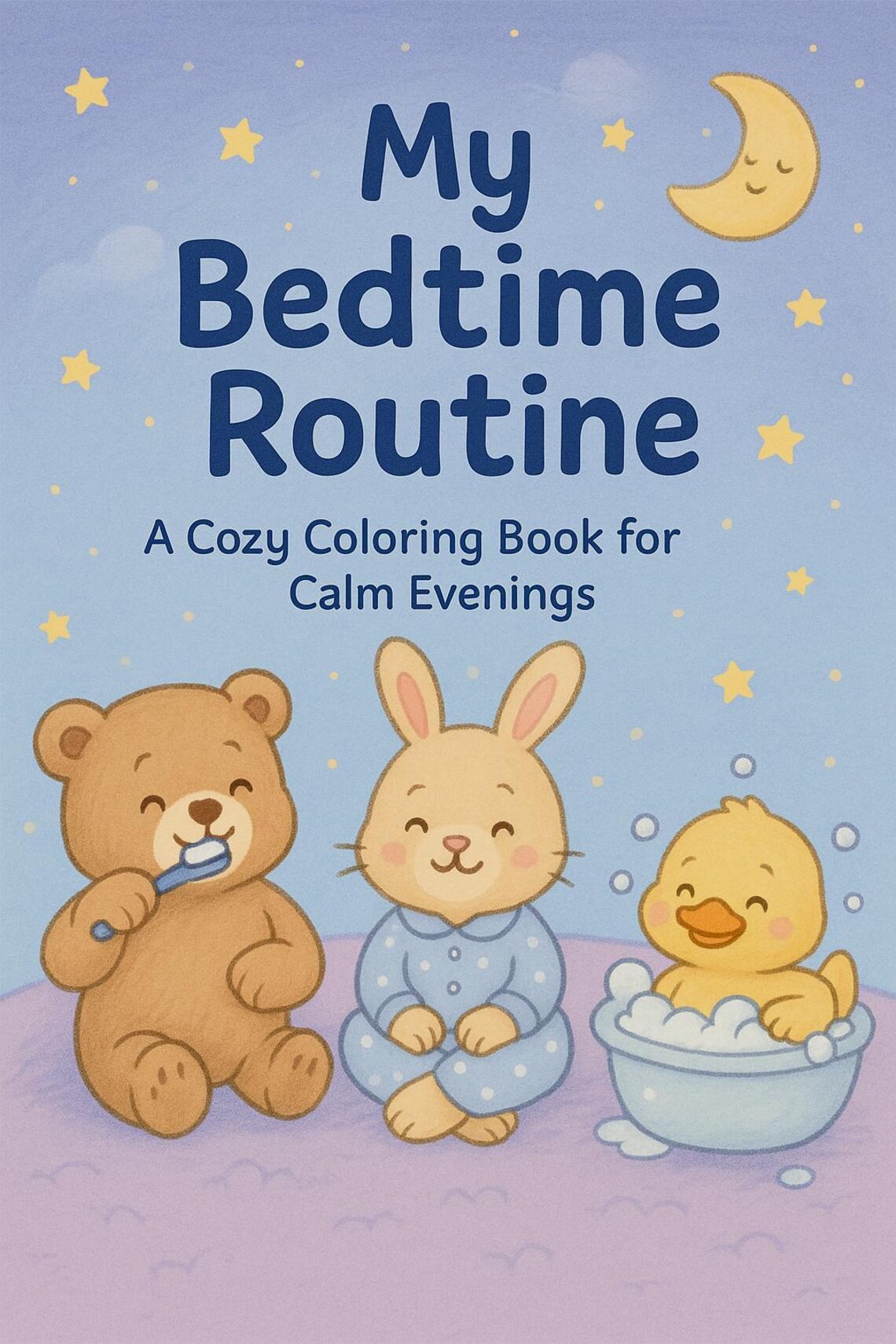 Bedtime Routine Coloring Book - Etsy