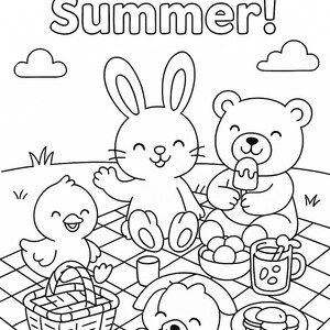 Summer Coloring Book for Kids | Cute Animal Coloring Pages | Toddler ...