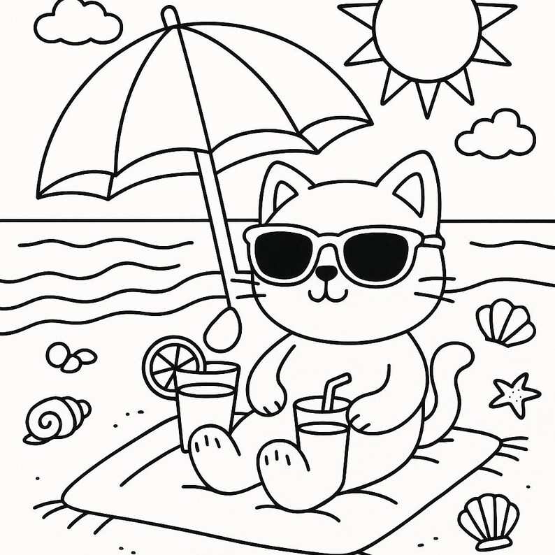 Summer Coloring Book for Kids | Cute Animal Coloring Pages | Toddler ...