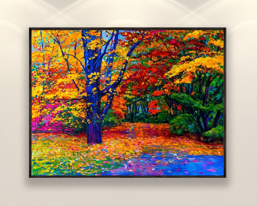 Autumn Canvas Painted on Canvas Colorful Artistic Wall Art - Etsy