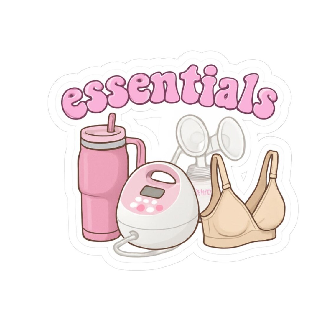 Mom Essentials Sticker - Breastfeeding Pump Water Bottle Bra Decal ...