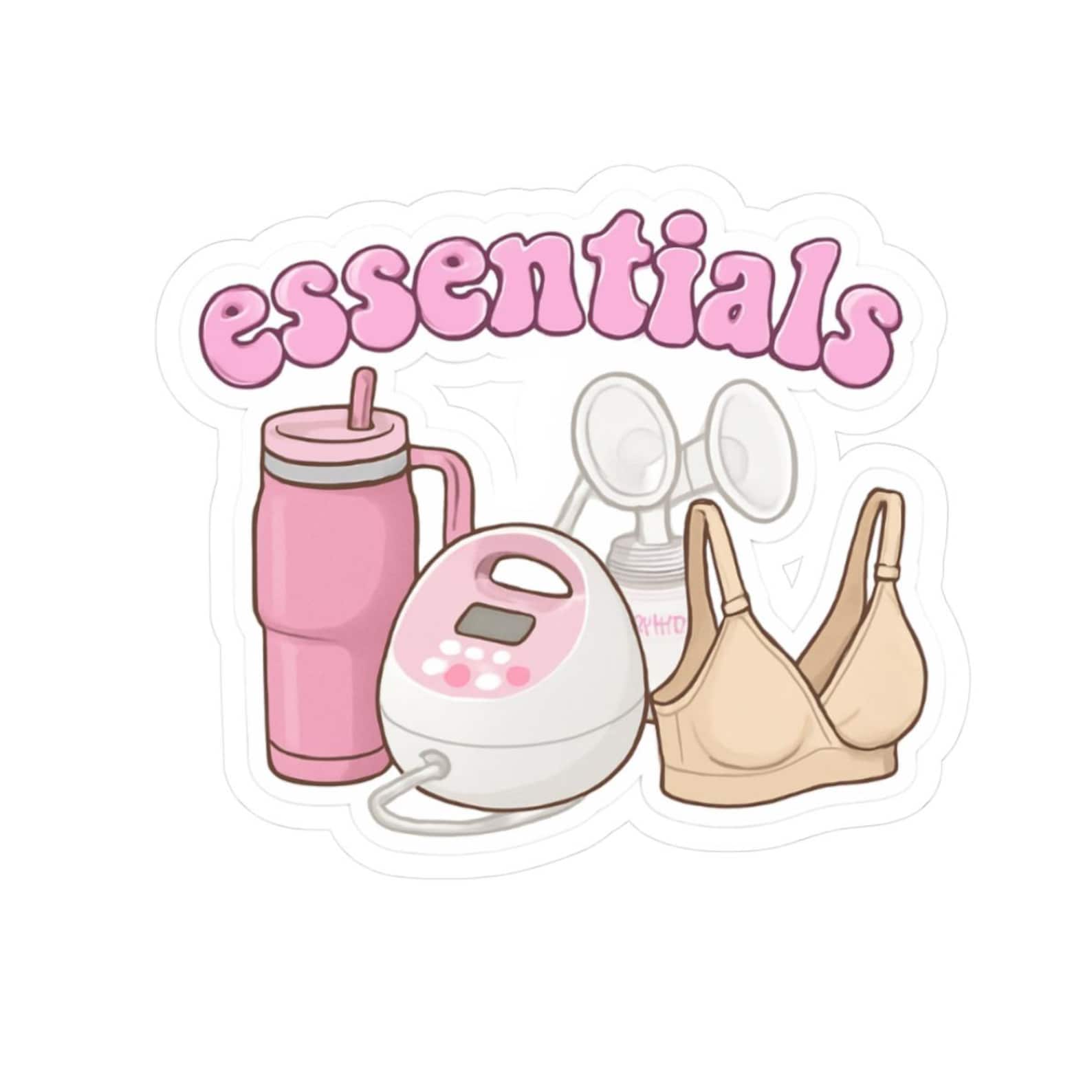 Mom Essentials Sticker - Breastfeeding Pump Water Bottle Bra Decal ...