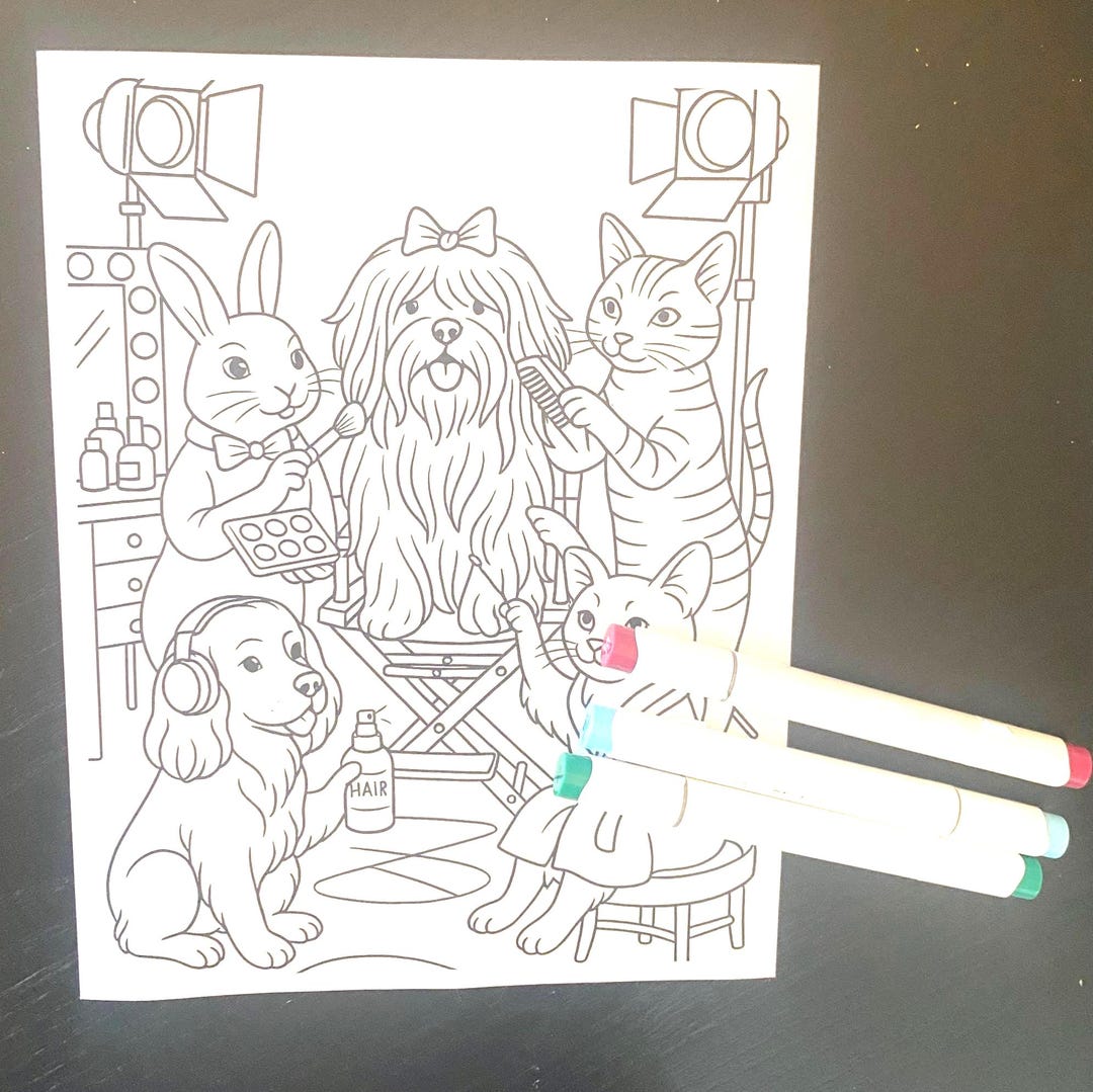 Cute Pet Coloring Page – Penthouse Backstage Studio Prep | Funny ...