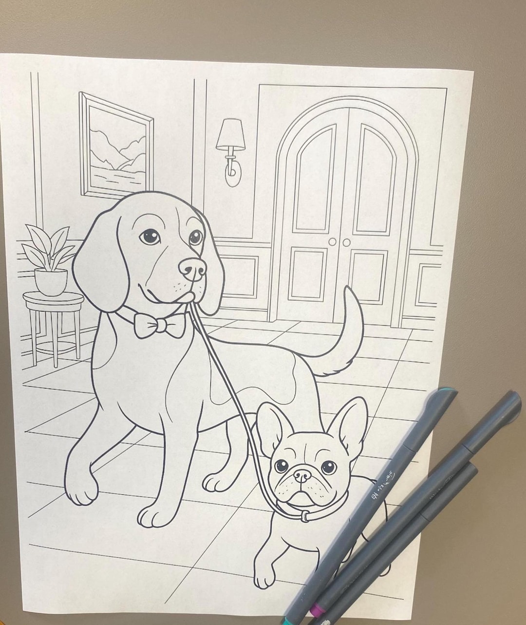 Cute Dog Coloring Page - Penthouse Pets Mutual Walk | Funny Dog ...