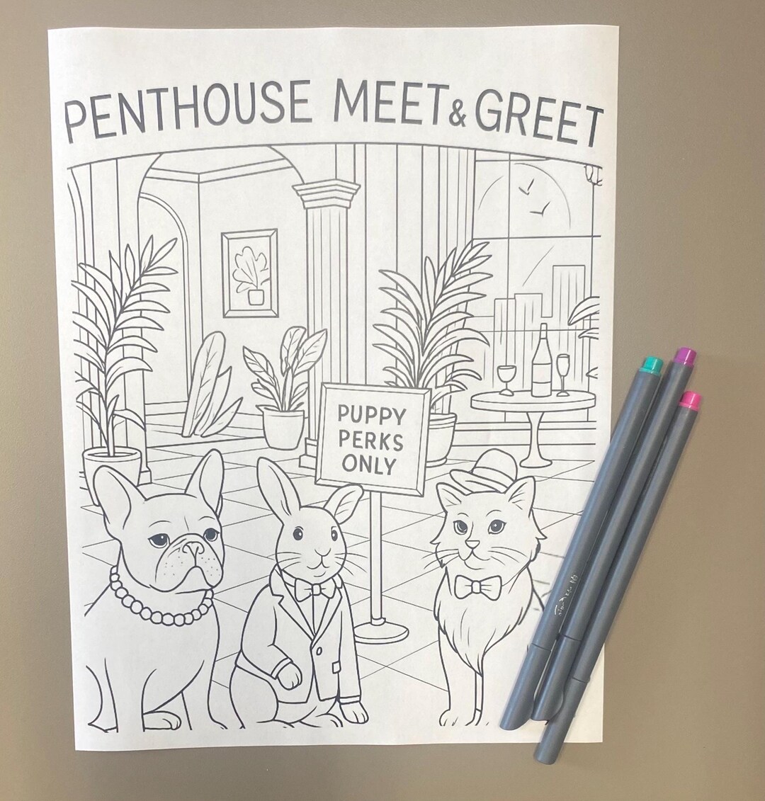Cute Pet Coloring Page - Penthouse Pets Meet and Greet | Funny Pet ...