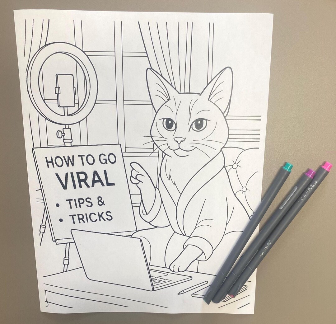 Funny Cat Coloring Page: Penthouse Pets Series (digital Download) - Etsy