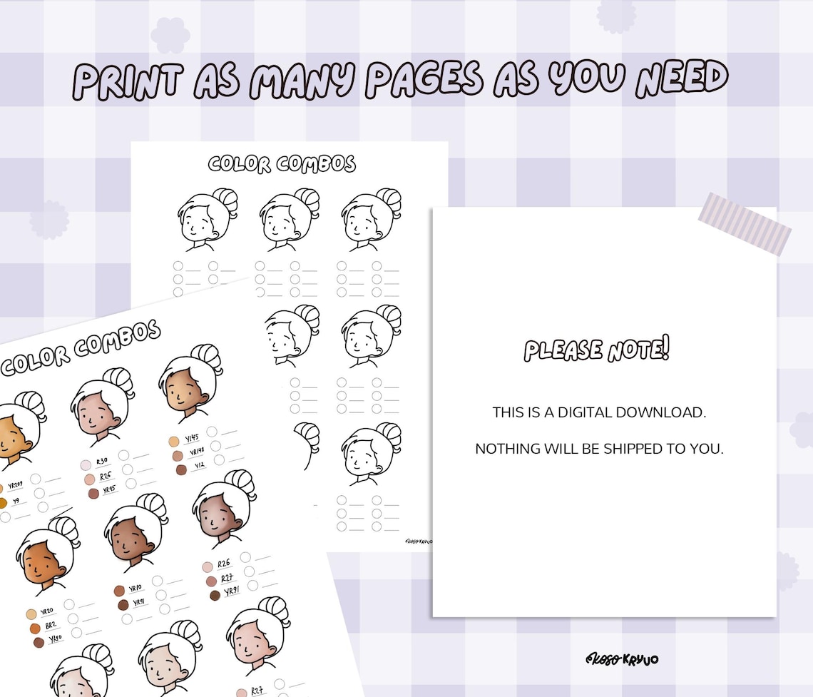 Color Palettes Practice Sheets, Printable Alcohol Marker Color ...