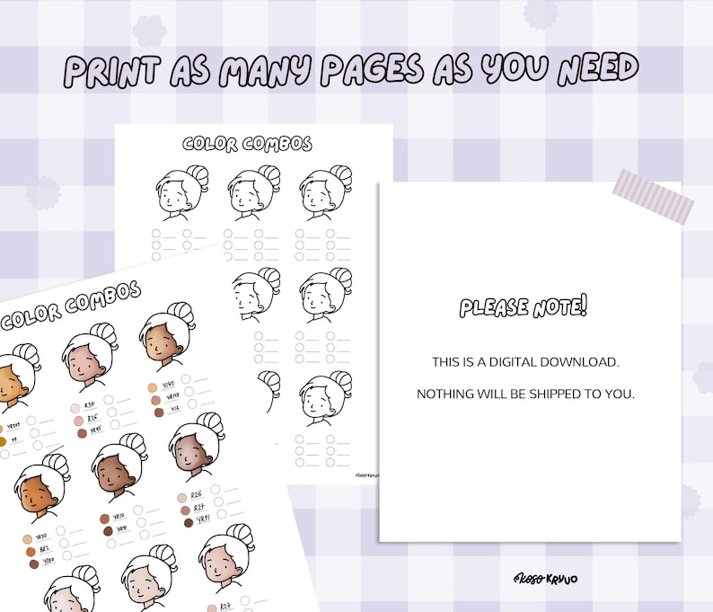 Color Palettes Practice Sheets, Printable Alcohol Marker Color ...