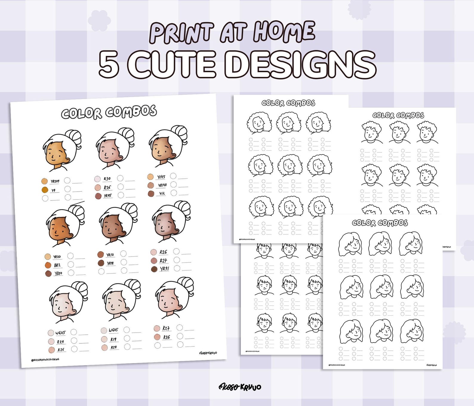 Color Palettes Practice Sheets, Printable Alcohol Marker Color ...