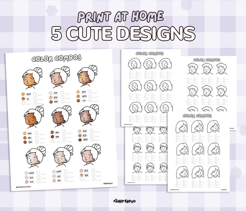 Color Palettes Practice Sheets, Printable Alcohol Marker Color ...