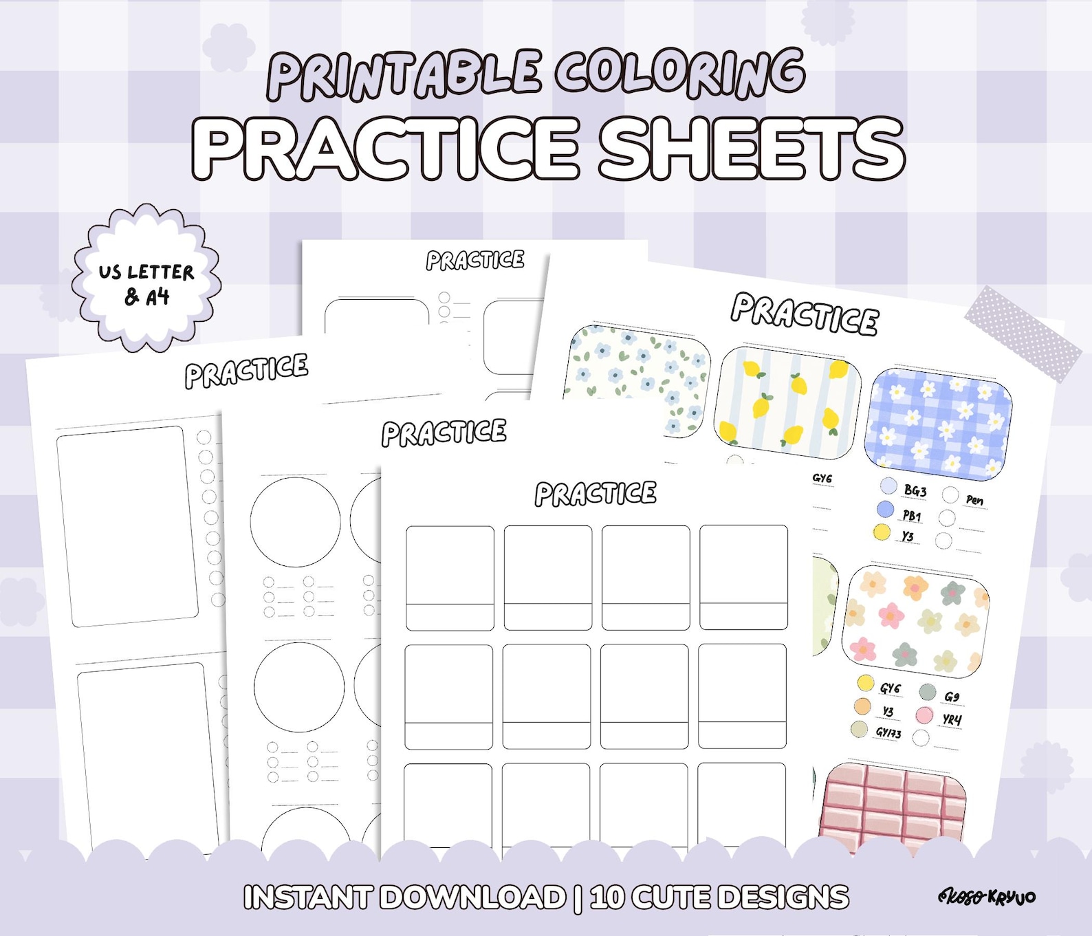 Coloring Practice Sheets, Printable Alcohol Marker Patterns and ...