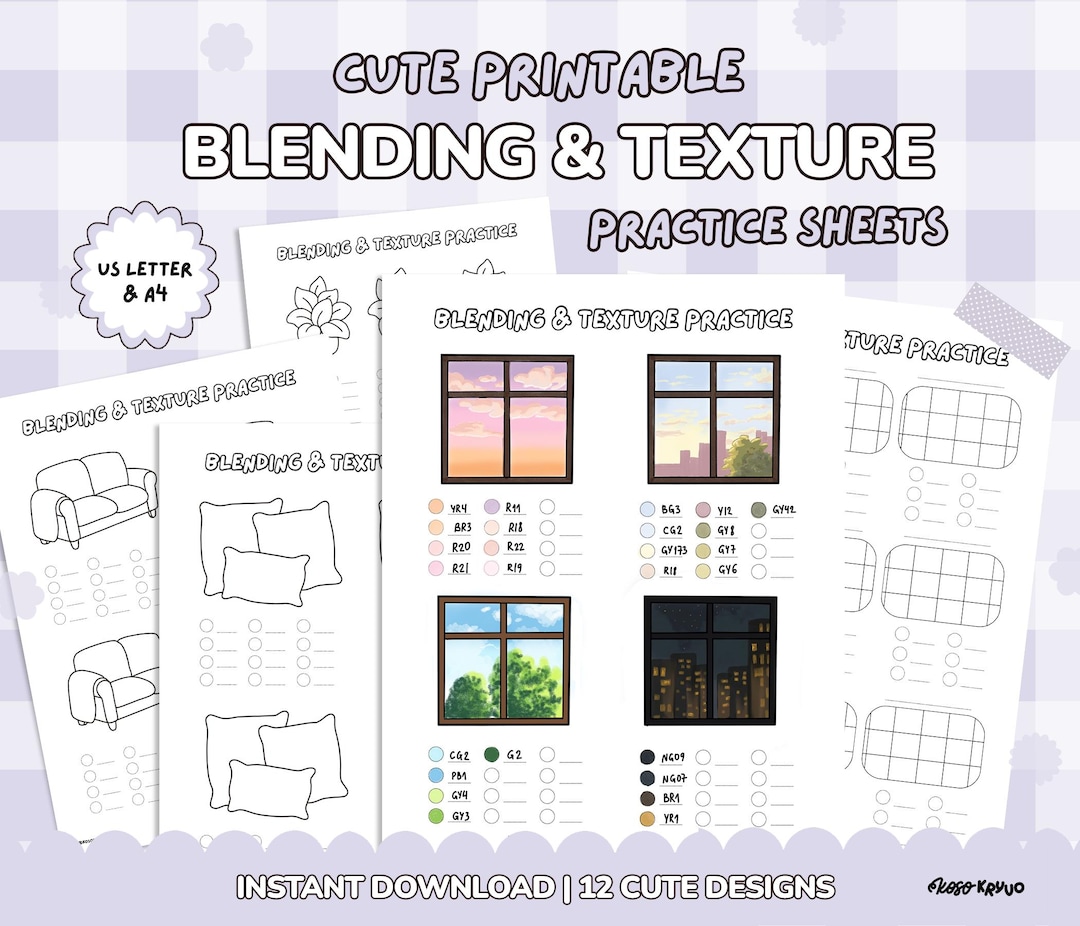 Coloring Practice Sheets, Printable Blending, Patterns and Textures ...