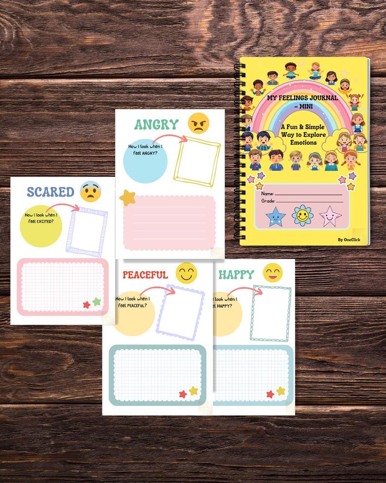 Kids Feelings Journal Mini Printable | Emotional Regulation Worksheets ...