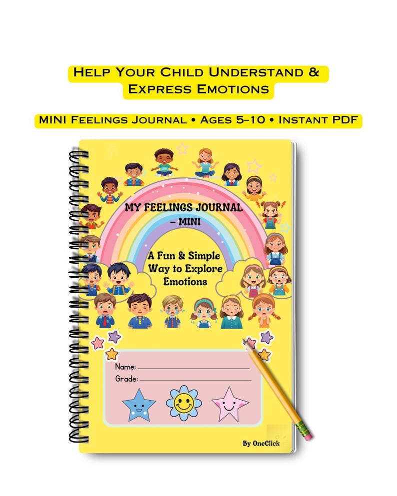 Kids Feelings Journal Mini Printable | Emotional Regulation Worksheets ...