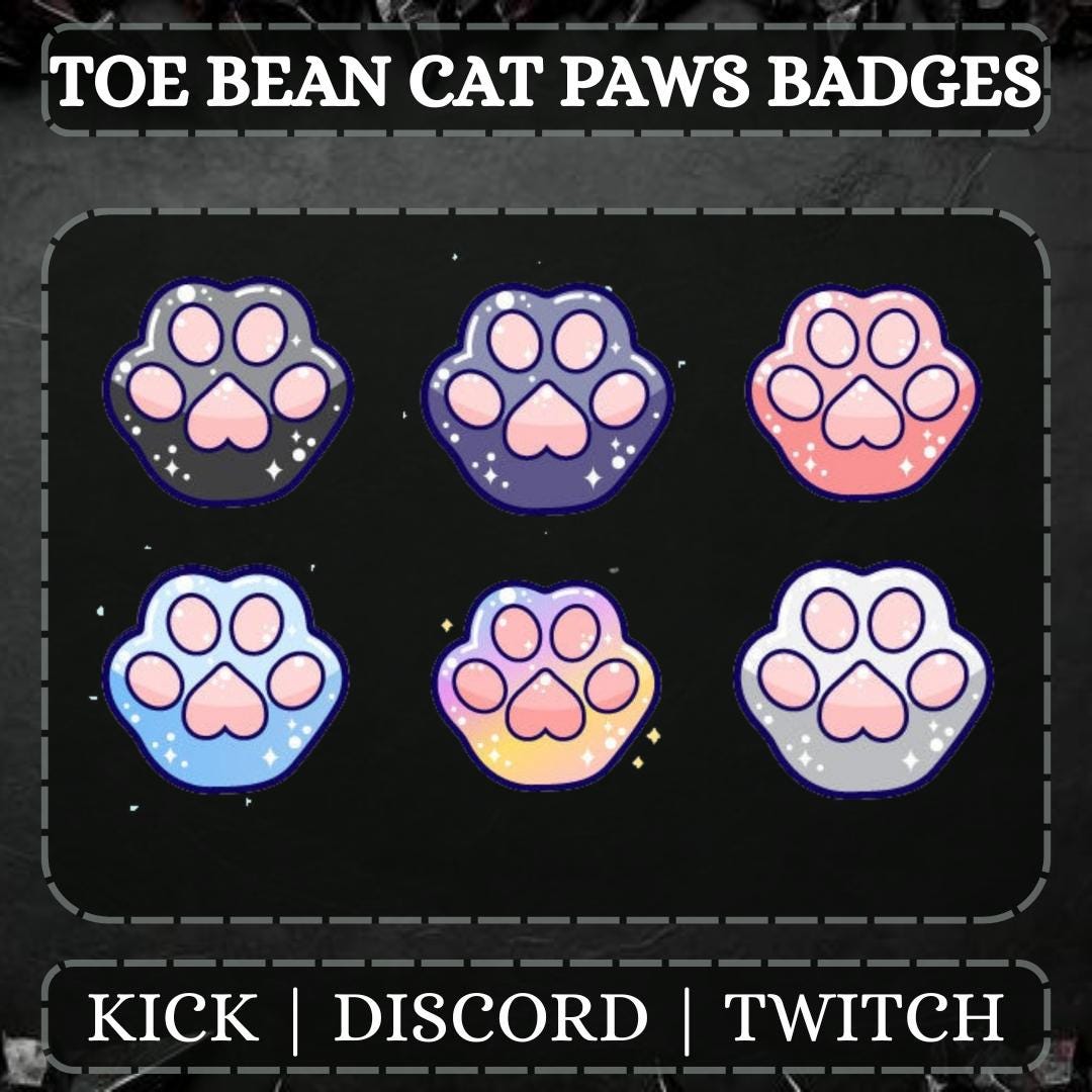 Toe Bean Cat Paws Stream Badges: Twitch, Kick, Discord (instant ...