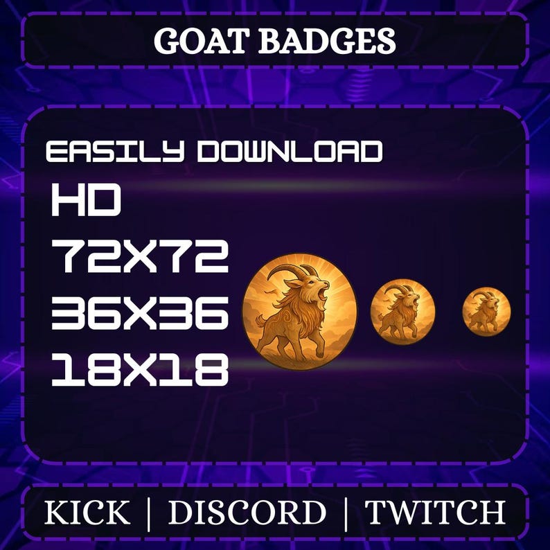 6x Goat Sub Badges for Twitch | Animal-themed Subscriber Badge ...