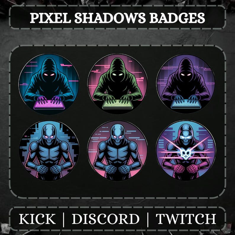 Pixel Shadows Twitch Sub Badges: Instant Download Graphics - Etsy