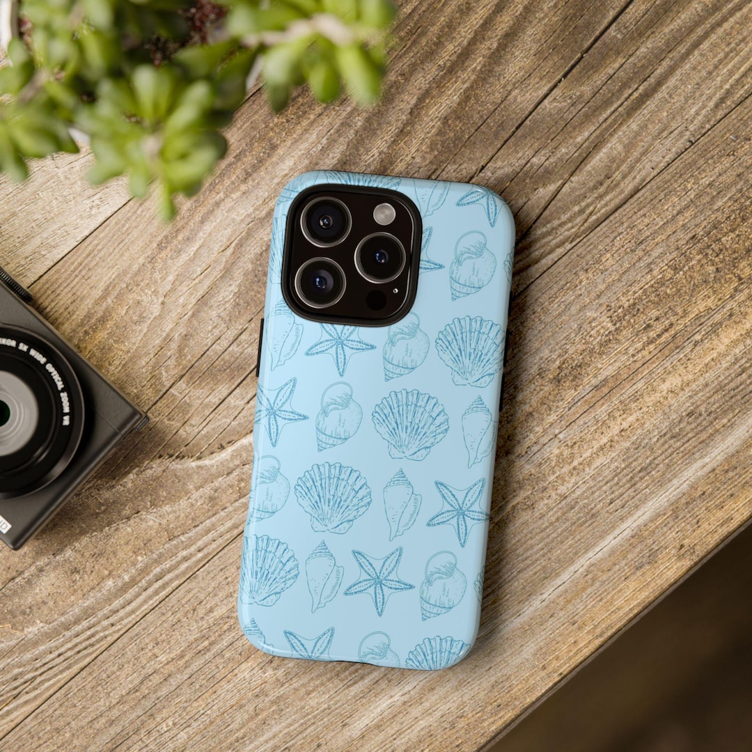 Light Blue Beachy Seashell Phone Case - Tough Cases - Etsy