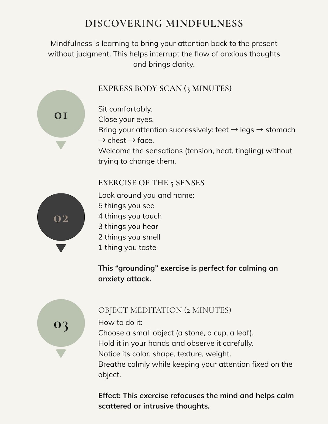 Mindfulness Printable PDF | 3 Simple Exercises to Reduce Anxiety ...