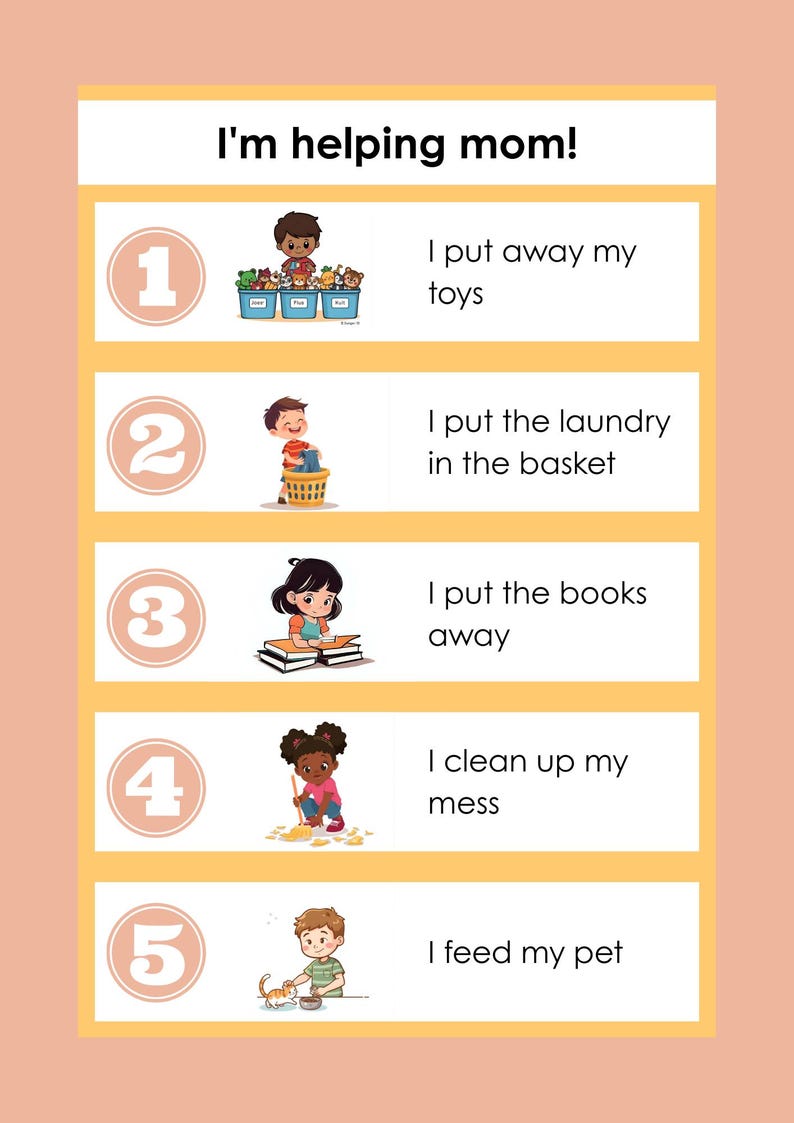 Toddler & Preschool Chore Chart for Ages 3-6 | Printable Kids ...