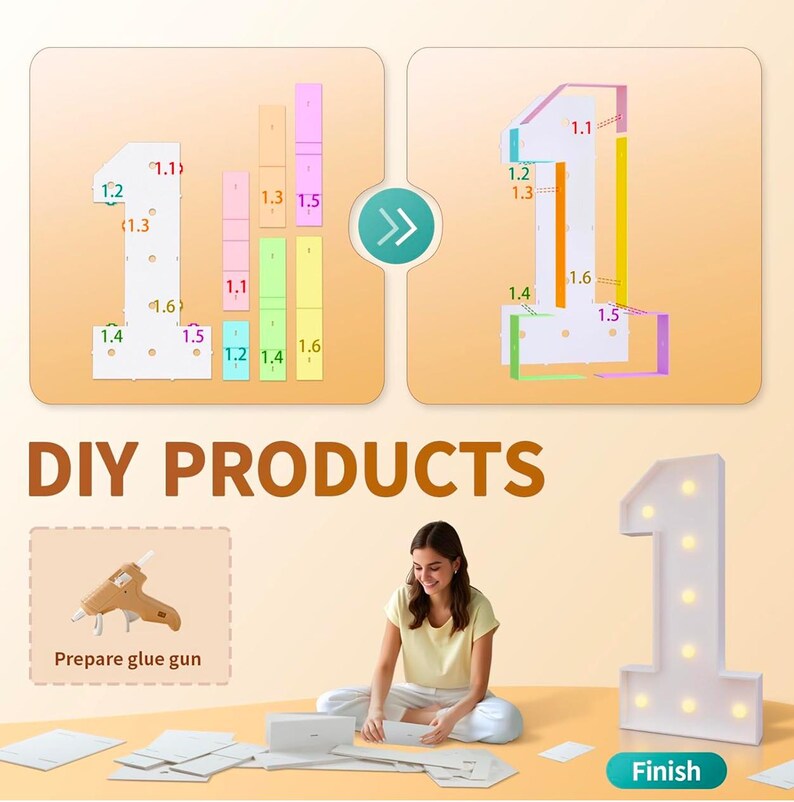 3FT Marquee Number Light up Sign Giant Illuminated Number Prop Large ...