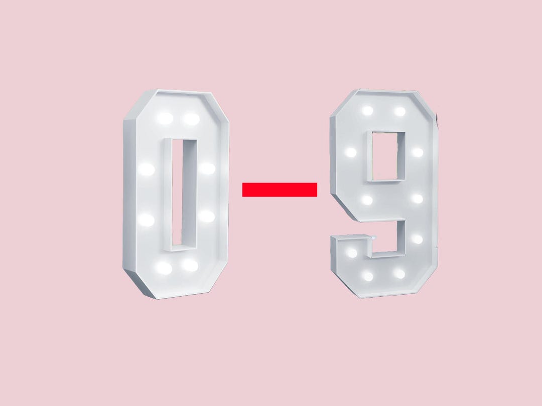 3FT Marquee Number Light up Sign Giant Illuminated Number Prop Large ...