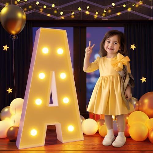 3ft Marquee Letter (A-Z) Light up Sign Giant Illuminated Alphabet Prop ...