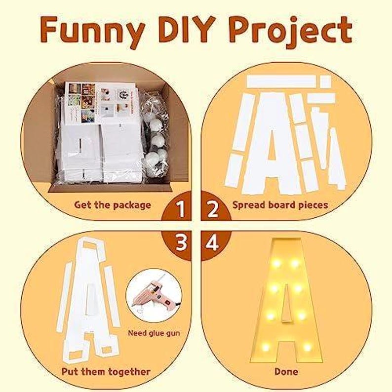 3ft Marquee Letter (A-Z) Light up Sign Giant Illuminated Alphabet Prop ...