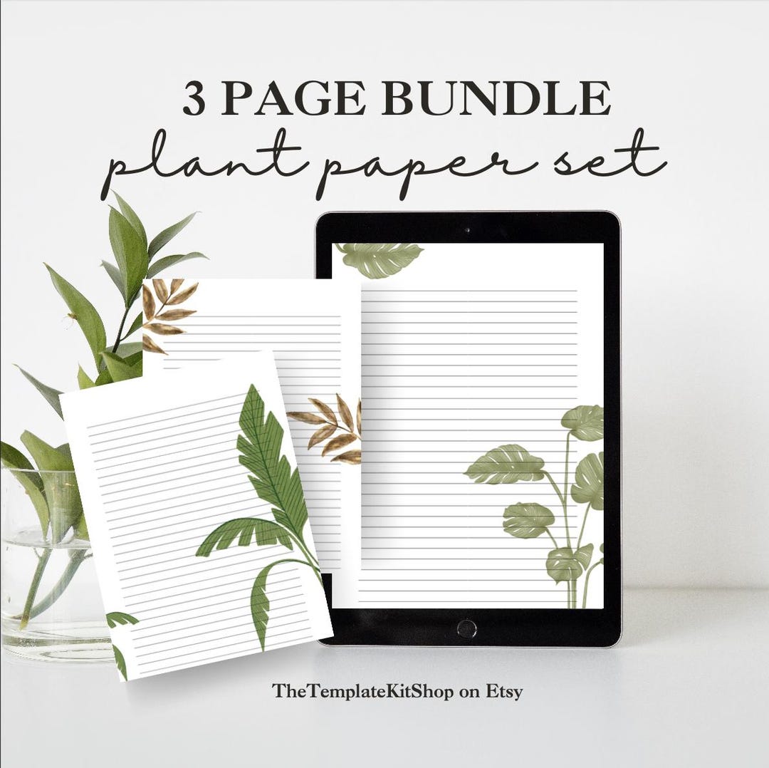 3 Page Printable Paper Bundle - PRINTABLE ONLY - Download Instant ...