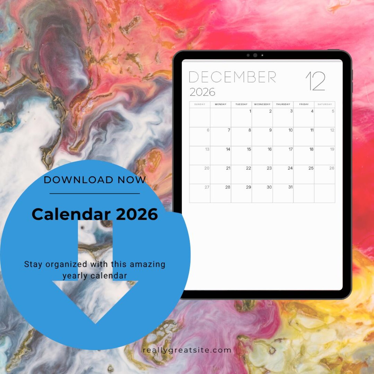 Minimalist Printable 2026 Calendar | Modern Wall Calendar | Aesthetic ...