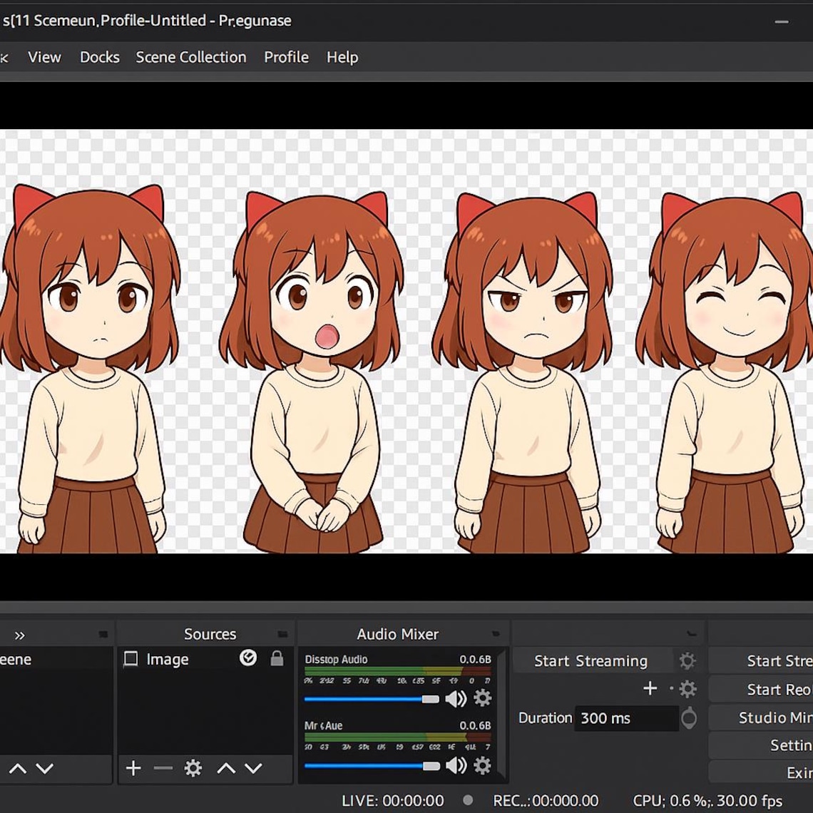 Chibi Anime Girl Pngtuber Pack – 4 Cute Stream Reactions | Vtube Model ...