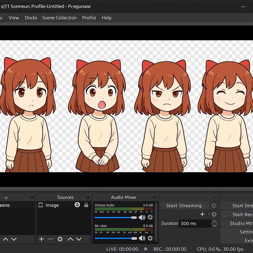 Chibi Anime Girl Pngtuber Pack – 4 Cute Stream Reactions | Vtube Model ...