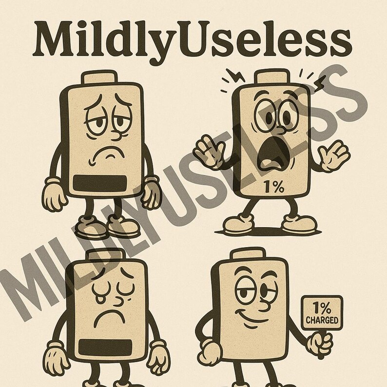 Battery Buddy Streamer PNG Pack – 4 Vintage Cartoon Reactions | Twitch ...