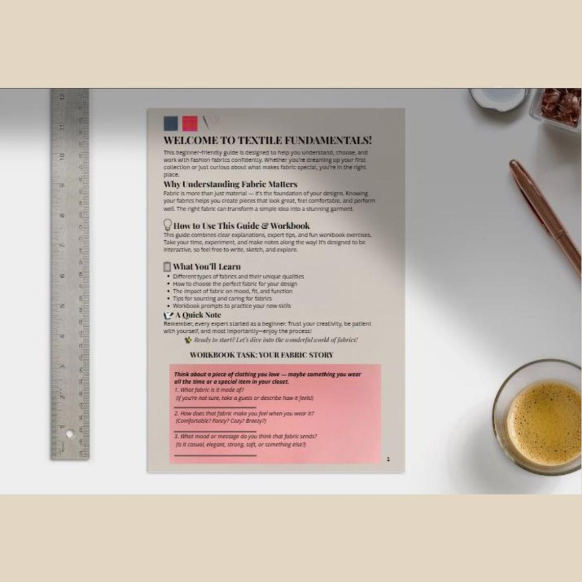 Textile Fundamentals Workbook | Beginner's Guide to Fabrics | Fashion ...