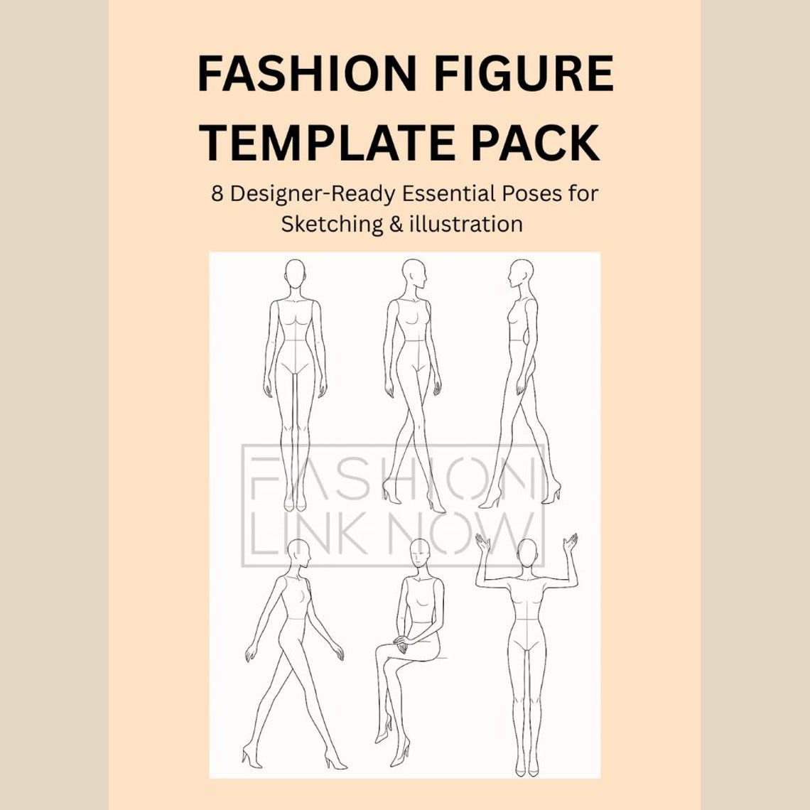 Editable Fashion Templates | Fashion Sketchbook PDF | Digital Croquis ...