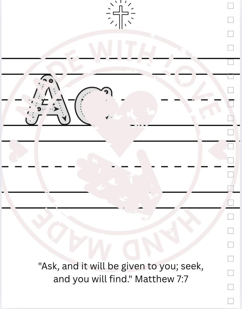 Printable Alphabet Tracing and Bible Verses - Etsy