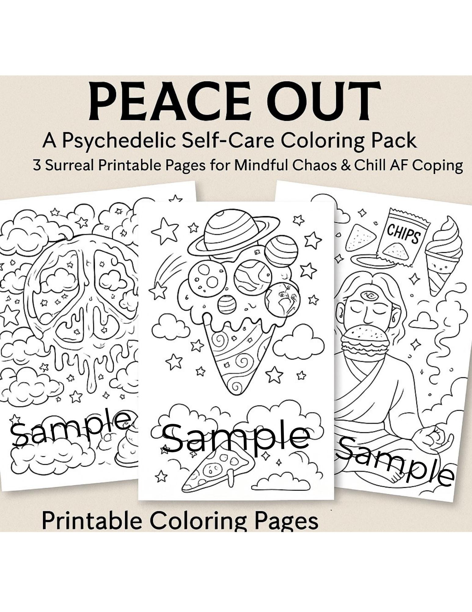 Psychedelic Peace Coloring Pages