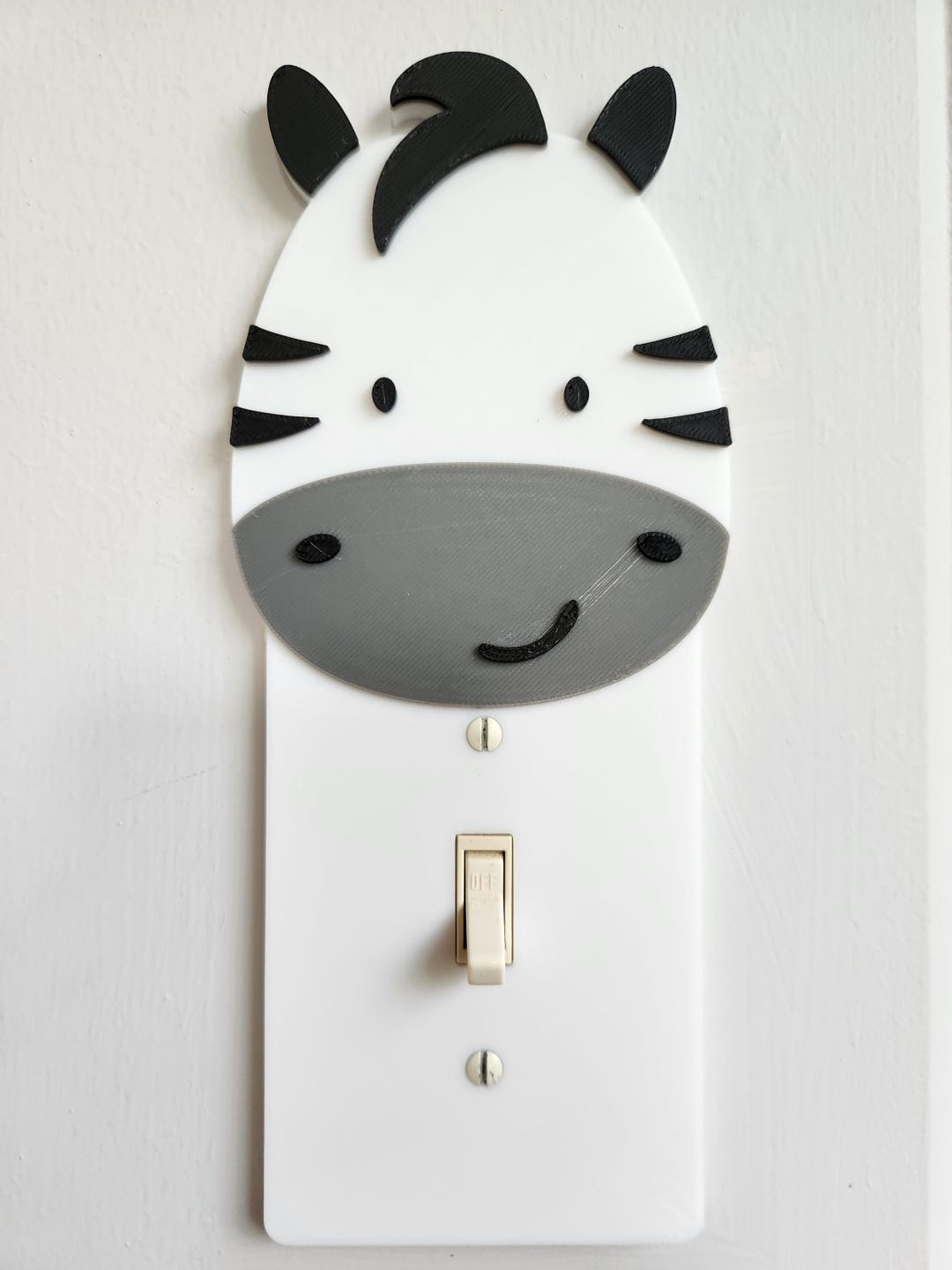 Cute Zebra Light Switch Cover – 3D Printed Animal Wall Cover – Rustic ...