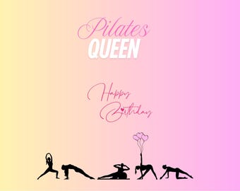 Pilates Birthday Card: Yoga Lover Gift (digital Download) - Etsy