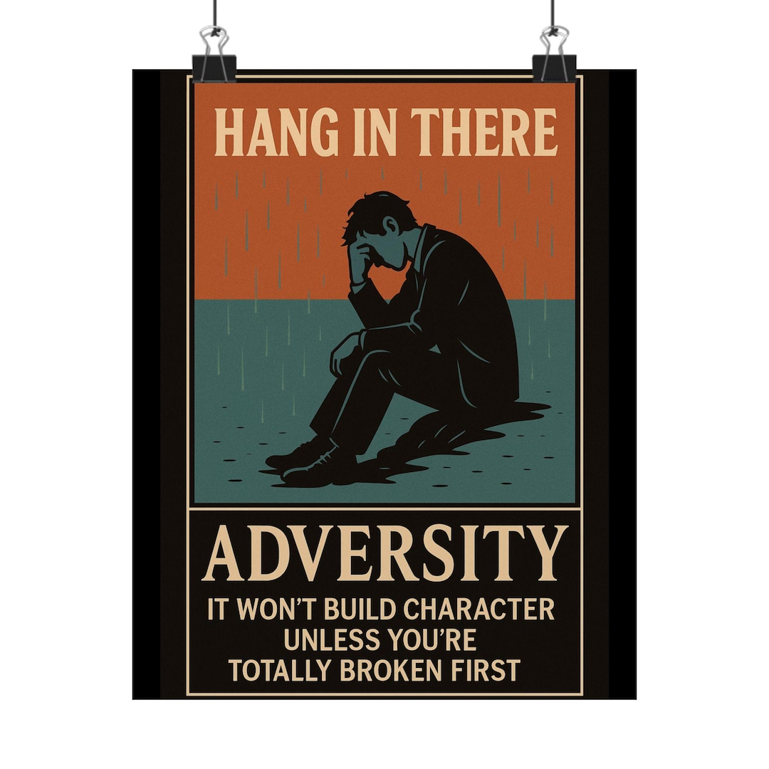 Funny Adversity Poster: Demotivational Wall Art, Dark Humor Print for ...