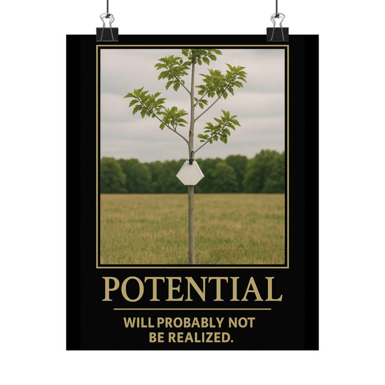Funny Demotivational Poster: Potential Wall Art, Office Decor, Gift for ...