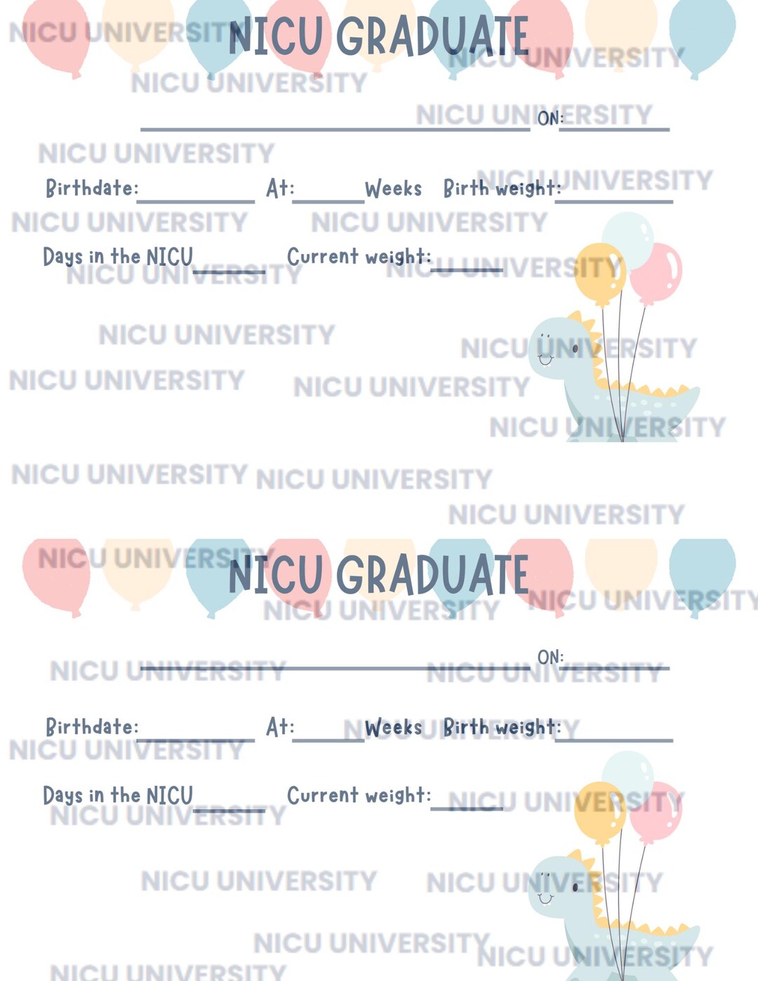 NICU GRADUATE DIPLOMA - Etsy