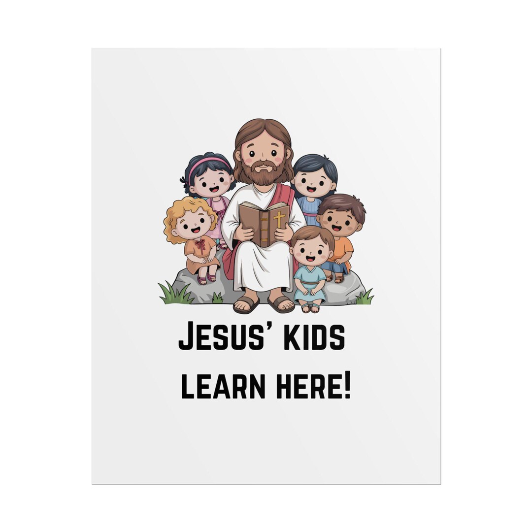 Jesus Kids Poster, Christian Nursery Decor, Religious Teaching - Etsy