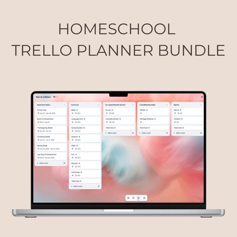 Trello Homeschool Board Bundle - Etsy