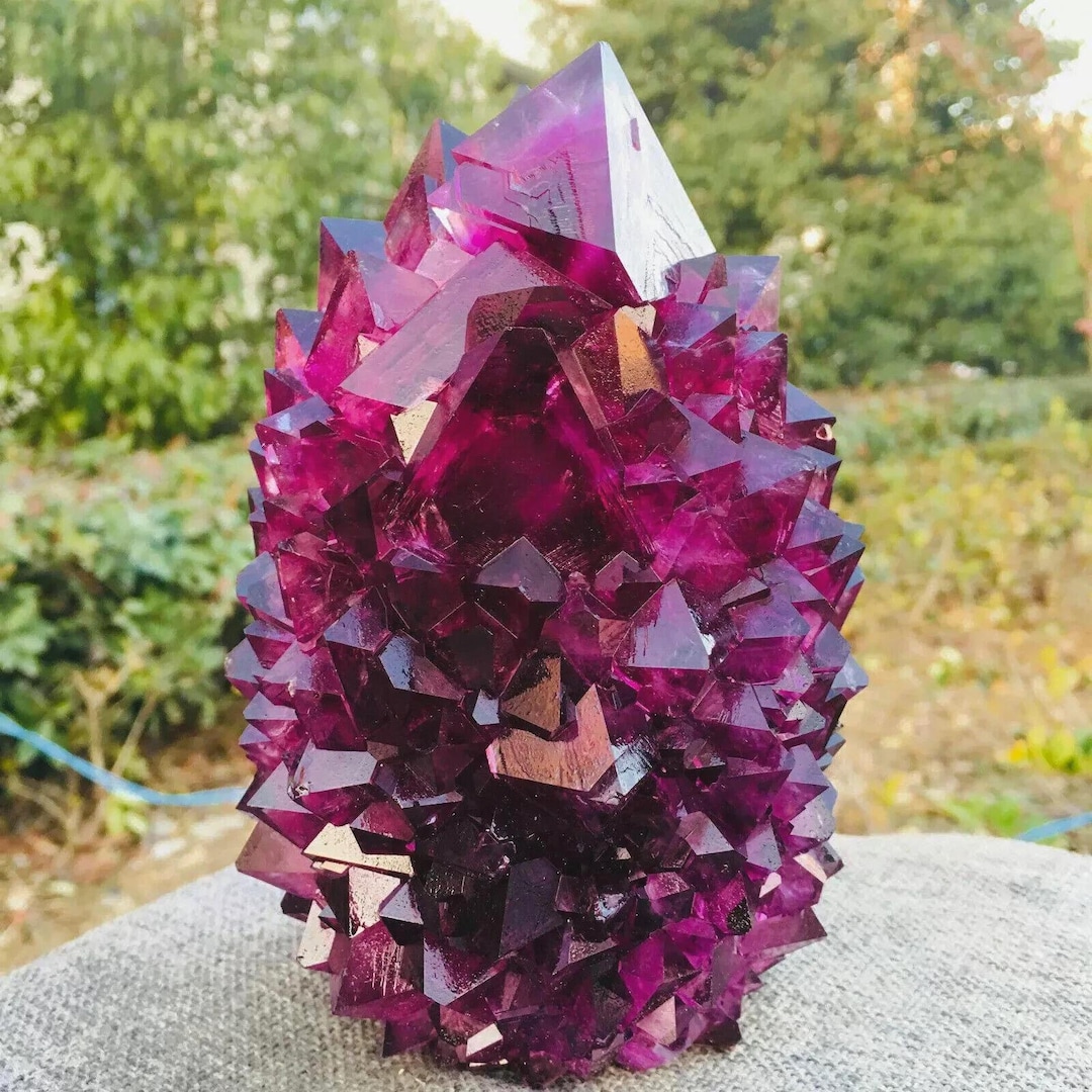 1kg+ Purple Alunite Crystallization Crystal Cluster Specimen Point ...