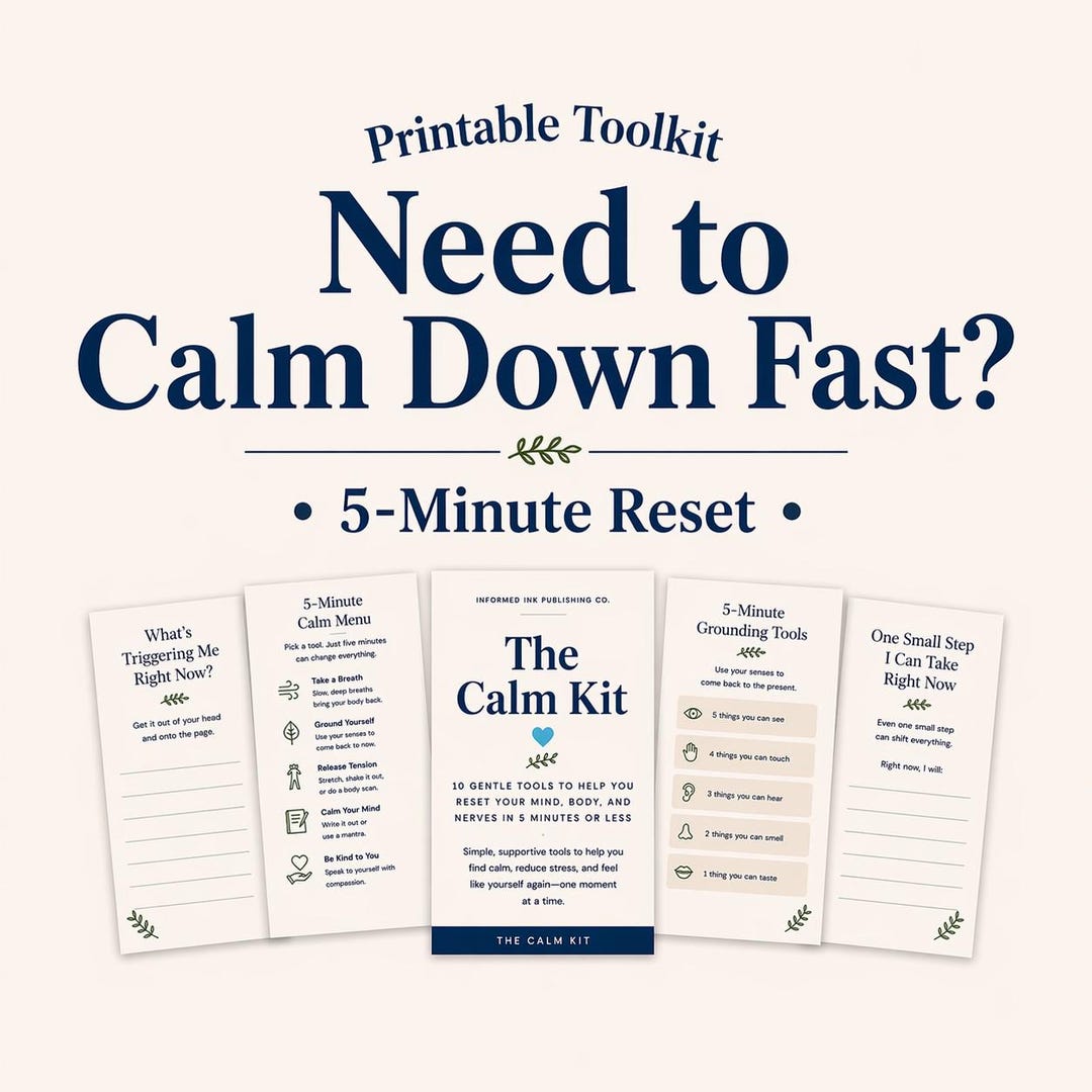 Calm Kit for Anyone | Printable Stress Relief Tools, Anxiety Worksheets ...