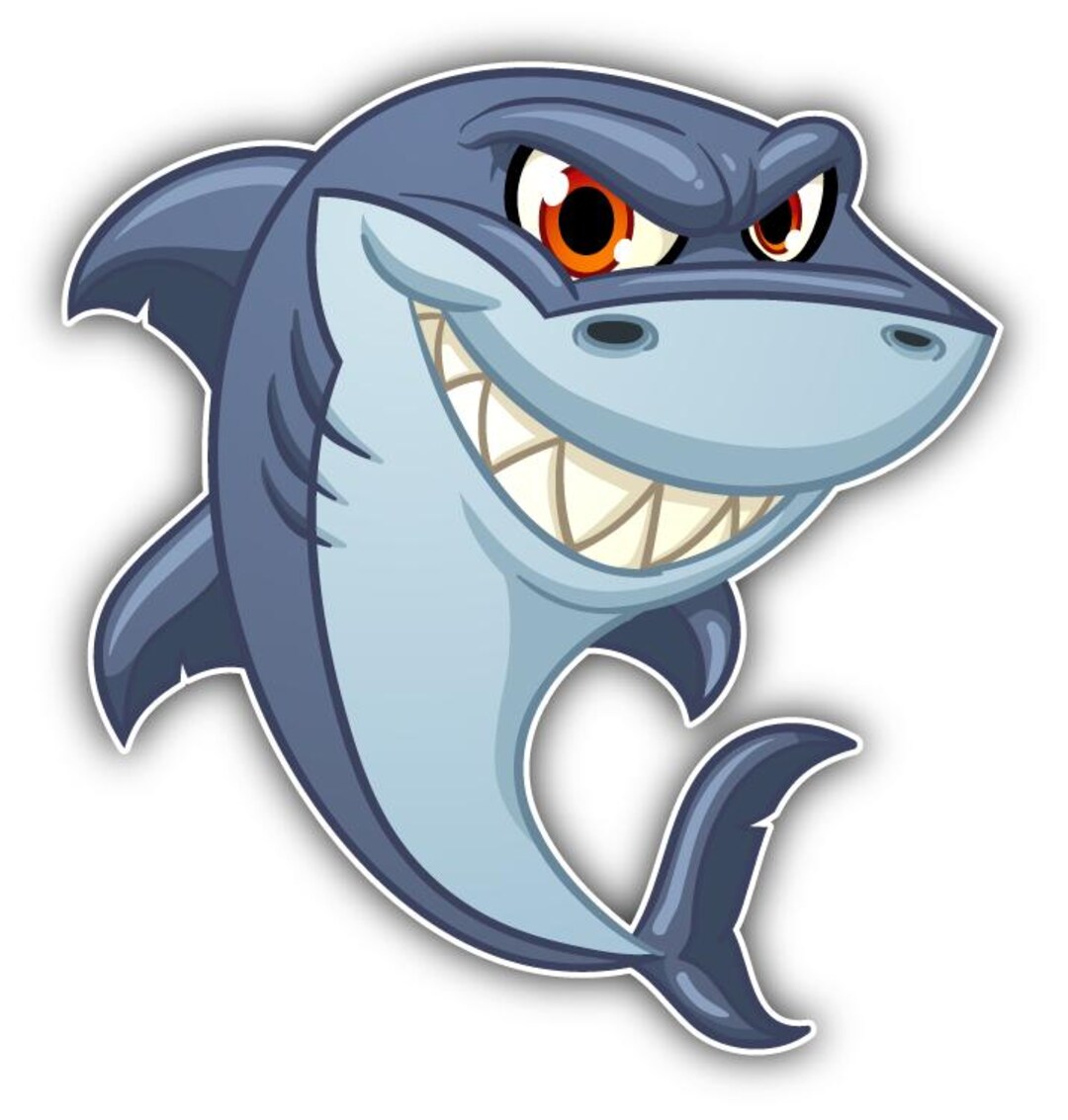 Cartoon Shark Smile Car Bumper Sticker Vinyl Decal - Etsy