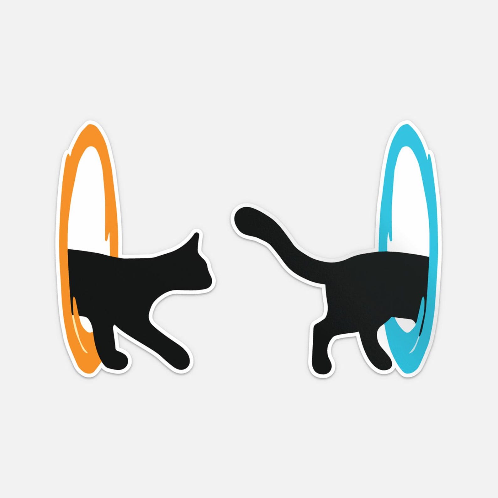Portal Cat Sticker Car Bumper Vinyl Decal - Etsy