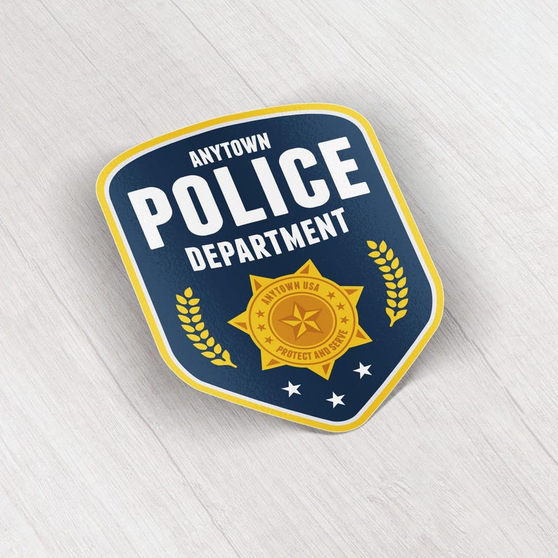 Anytown Police Department Sign Emblem Vinyl Sticker Car Bumper Decal - Etsy