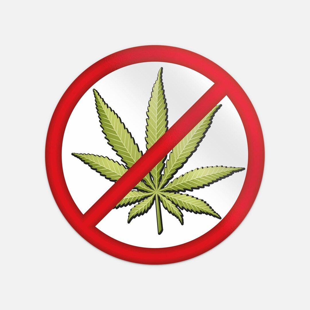 Funny Ban Stop Sign Against Weed Marijuana Sign Car Bumper Vinyl ...